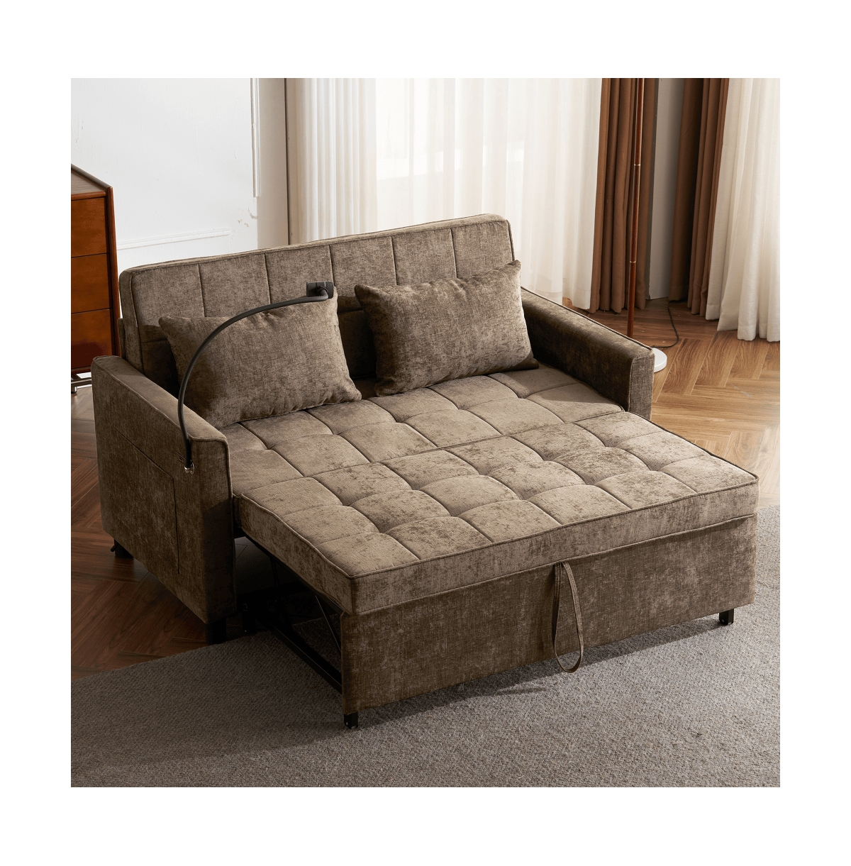 Click here for Maison Boucle 56.9 Pull-Out Sleeper Sofa with Usb... prices