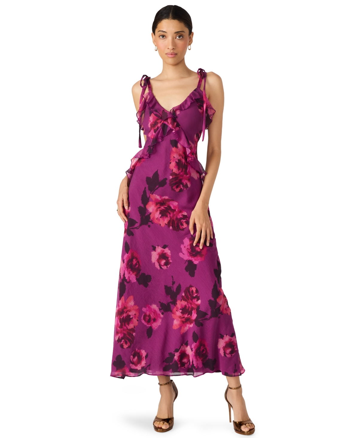 Click here for Steve Madden Womens Adalina V-Neck Midi Dress - Re... prices