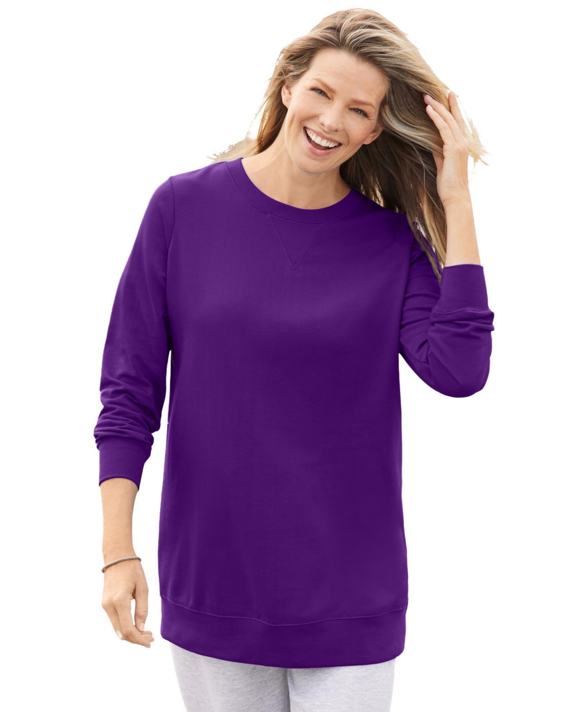 Click here for Woman Within Plus Size Within Fleece Sweatshirt -... prices