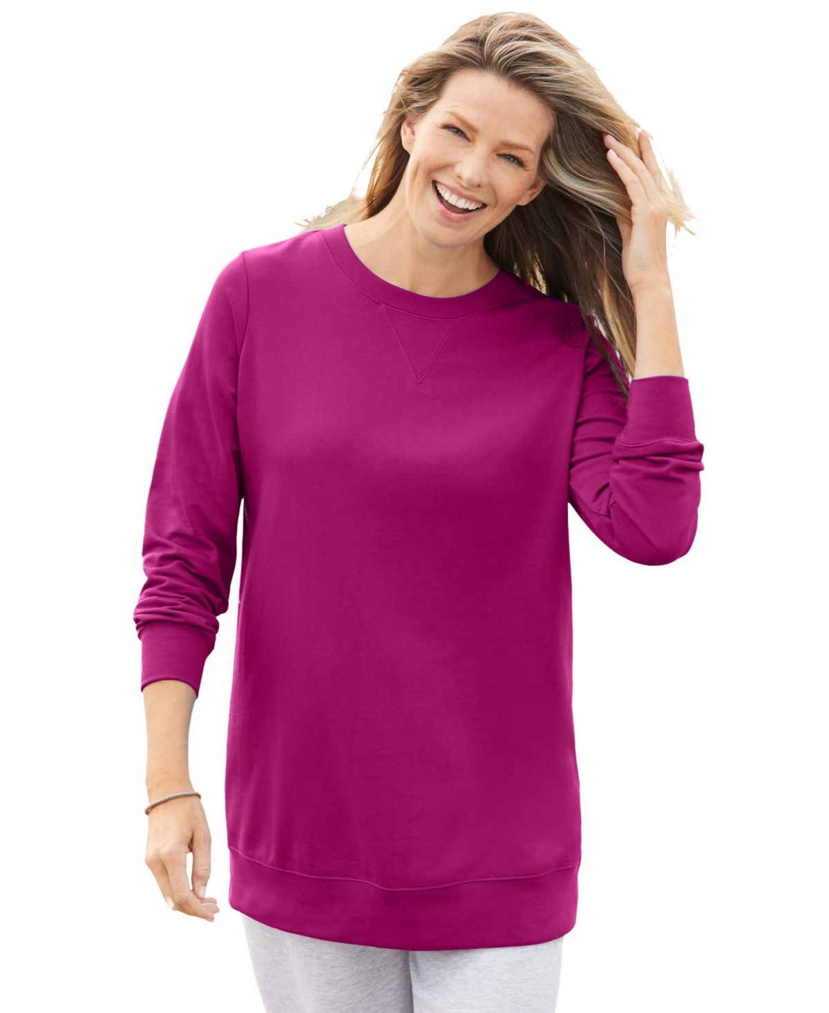 Click here for Woman Within Plus Size Within Fleece Sweatshirt -... prices