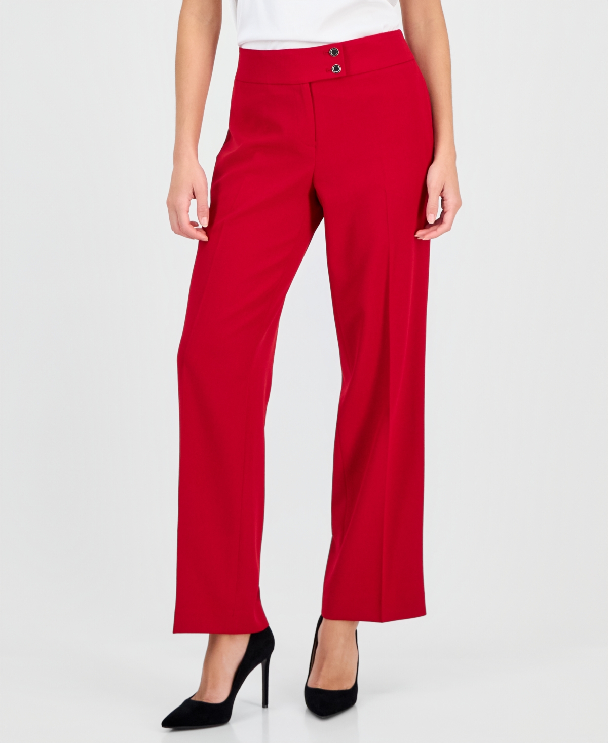 Click here for Kasper Womens High Rise Wide-Leg Pants - Fire Red prices