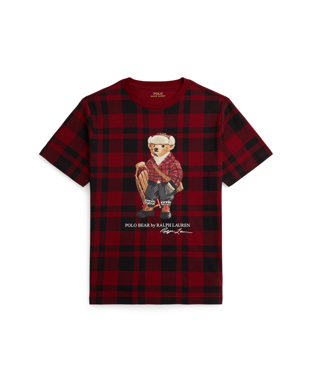 Polo Ralph Lauren Boys 8-20 Plaid Short Sleeves T-Shirt - Red Plaid