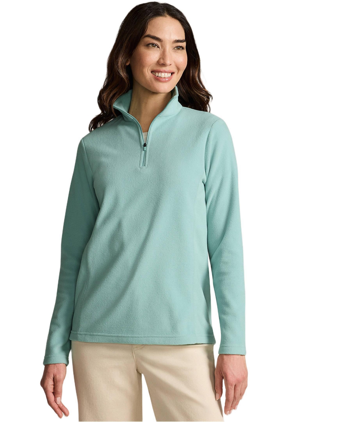 Click here for Lands End Womens Anyweather Fleece Quarter Zip Pul... prices