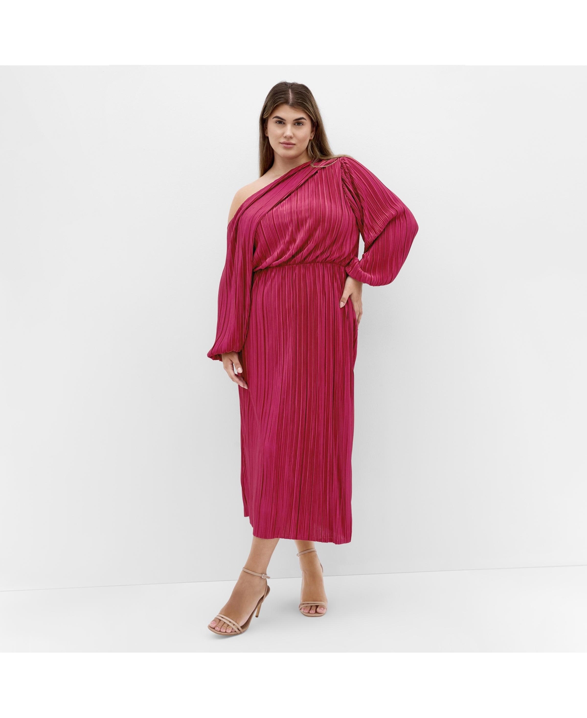 Click here for City Chic Womens Jay Off Shoulder Dress - Cherry prices