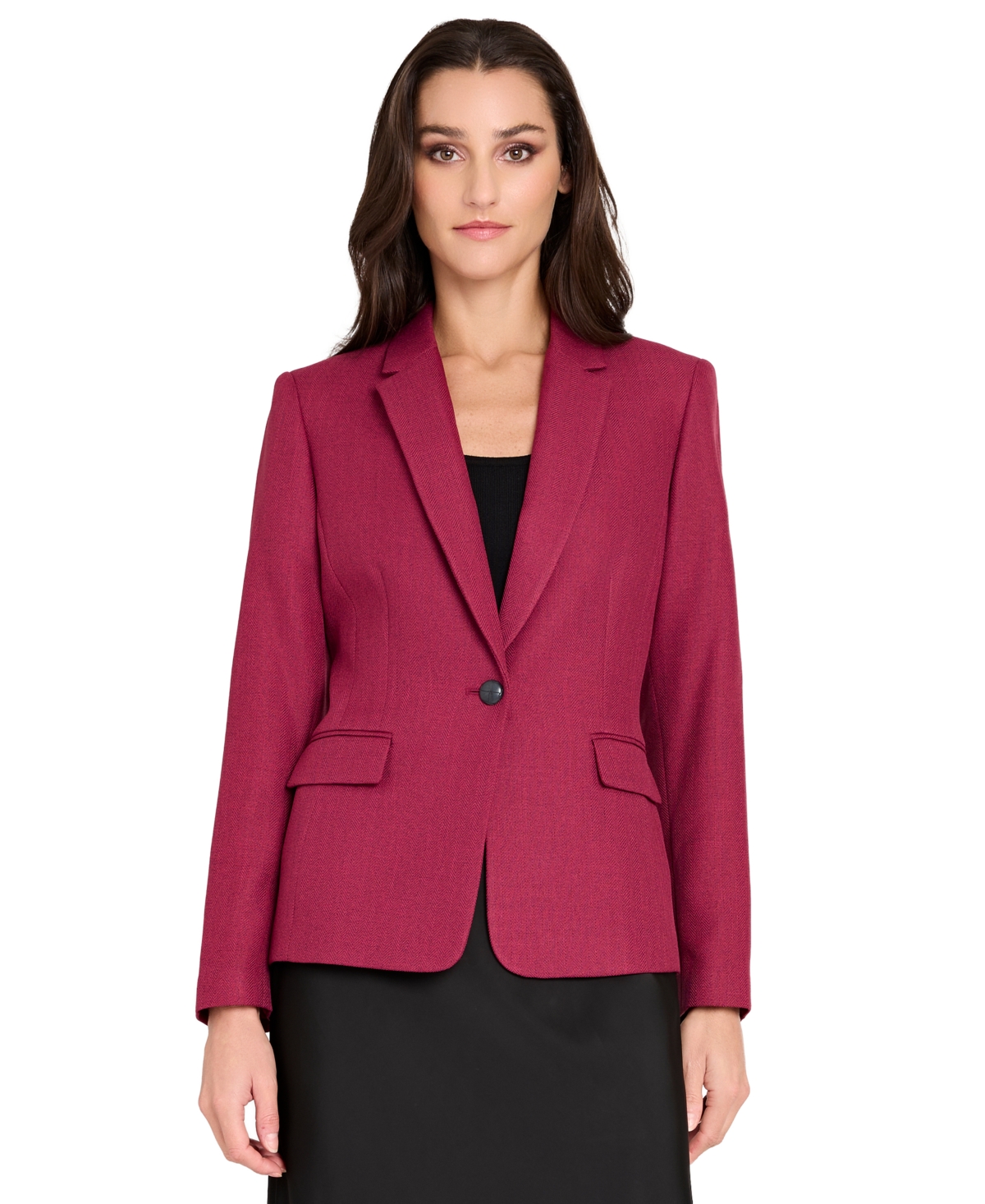 Click here for Tahari Asl Womens Herringbone Peak Lapel Blazer -... prices