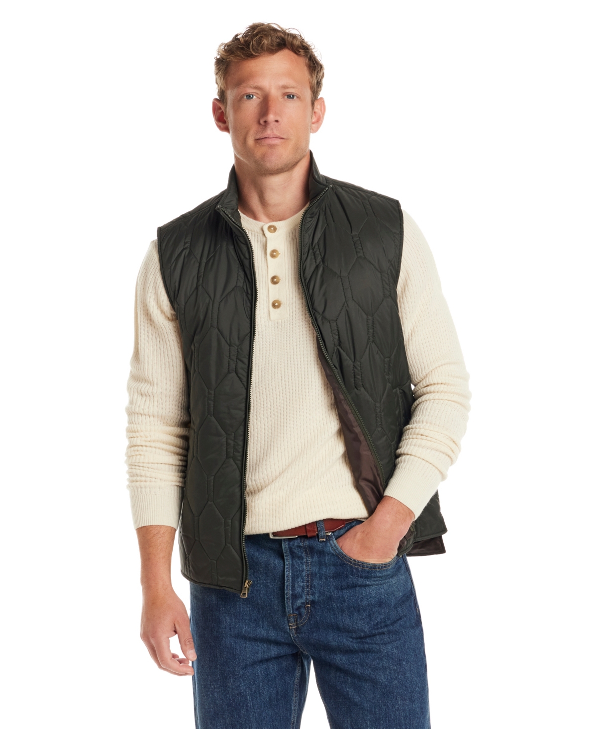 Click here for Weatherproof Vintage Mens Hexagon Quilted Vest - R... prices
