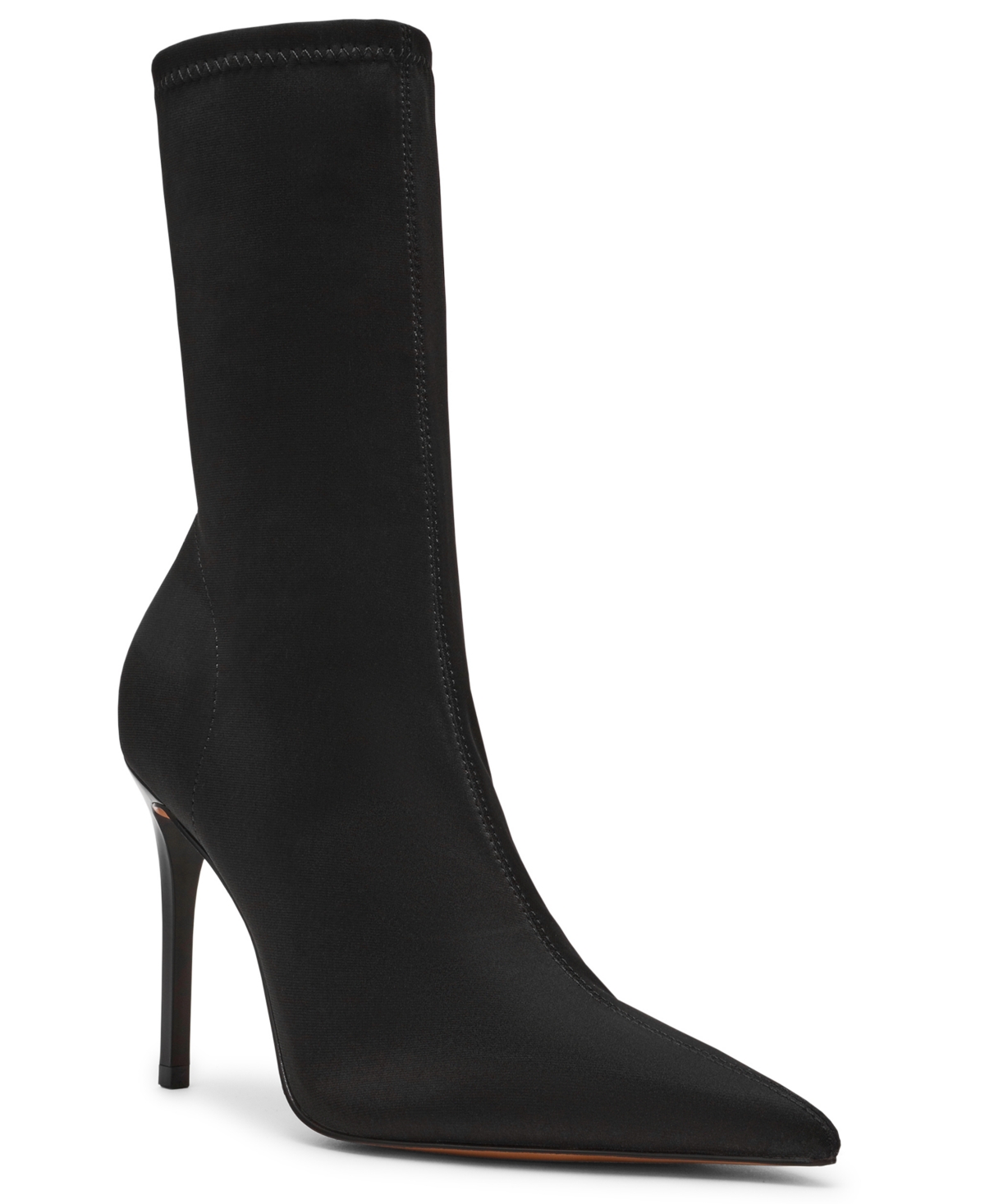 Steve Madden Womens Midnite Pointed-Toe Stiletto Dress Booties - Black