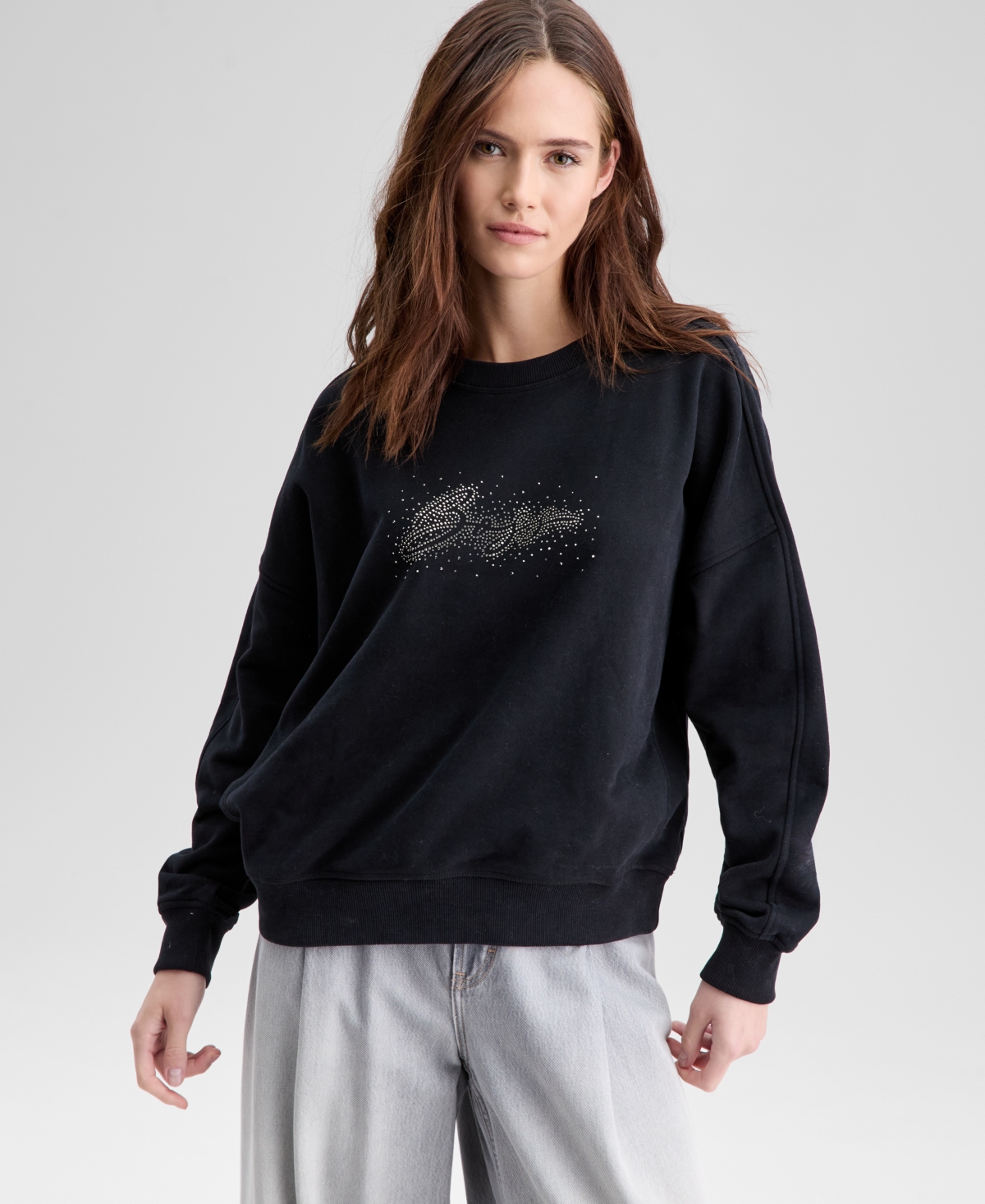 Click here for Boss Orange Womens Studded Logo Sweatshirt - Black prices
