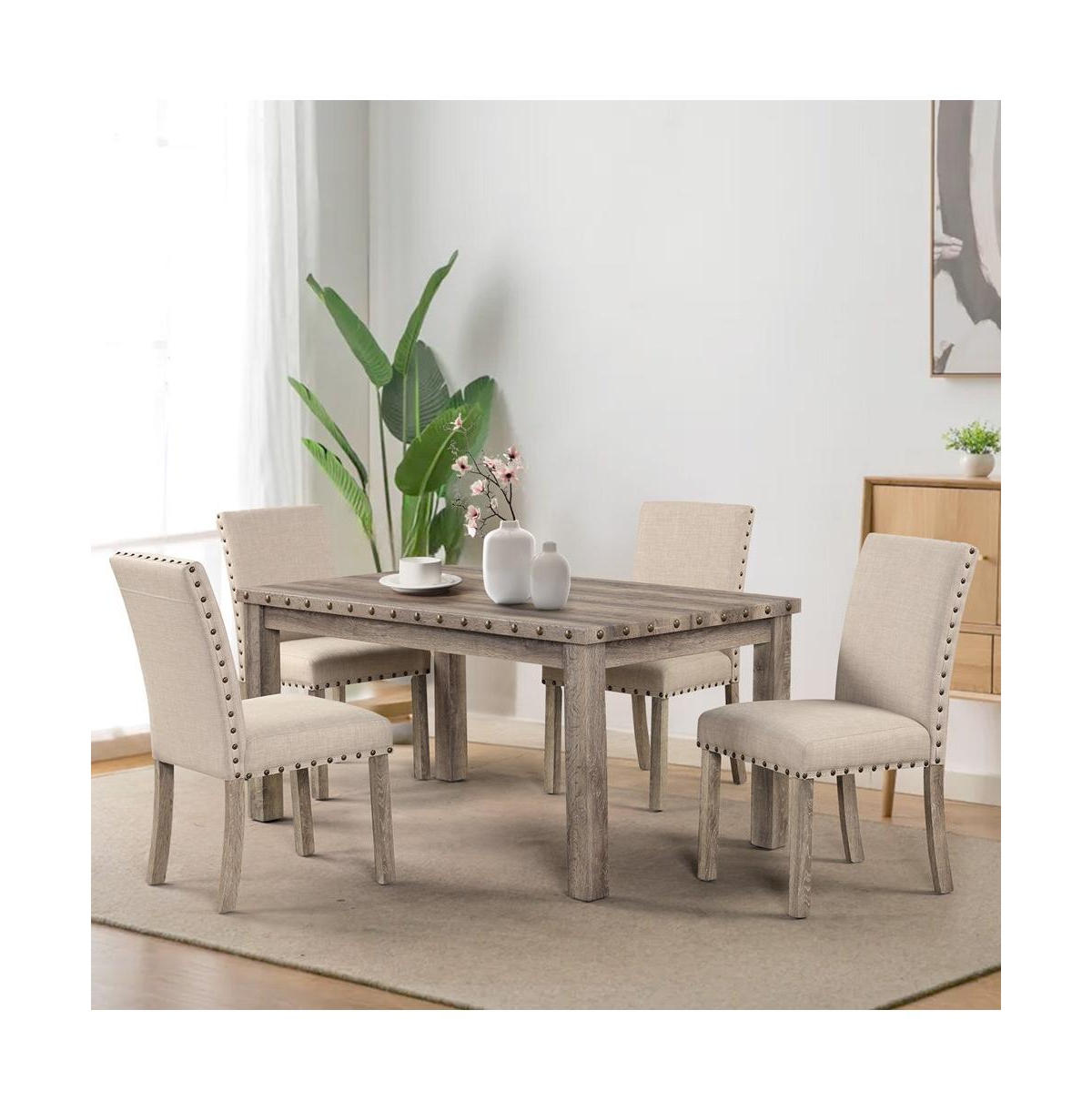 Click here for Farmhouse Dining Table Set for 4  Country Style Ki... prices