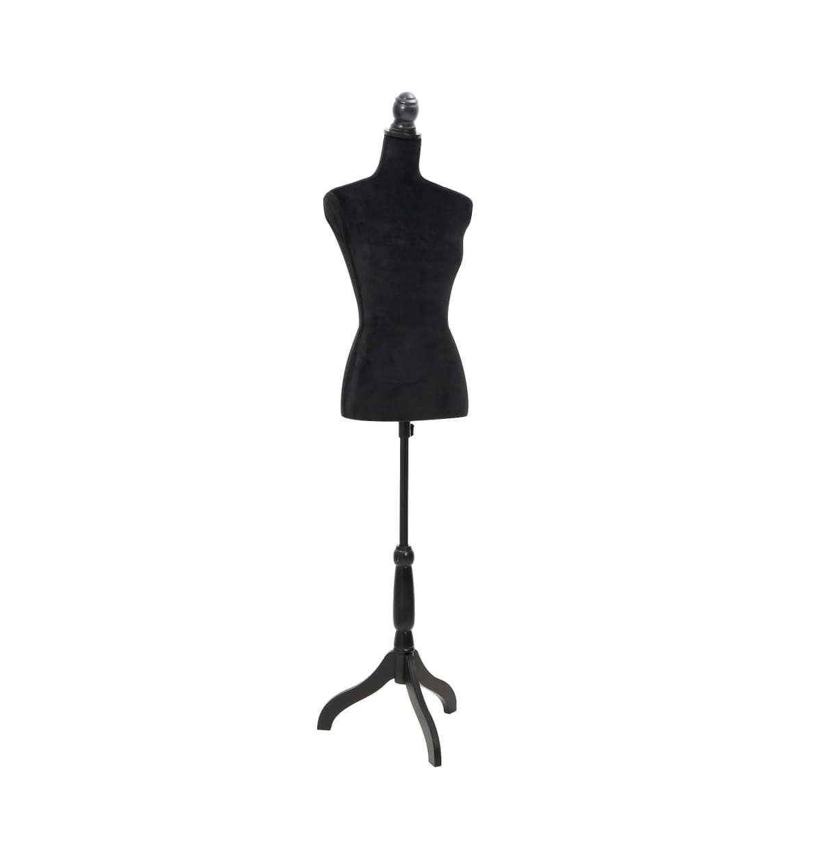 Click here for vidaXL Female Mannequin Black Polyester  Mdf  Soli... prices