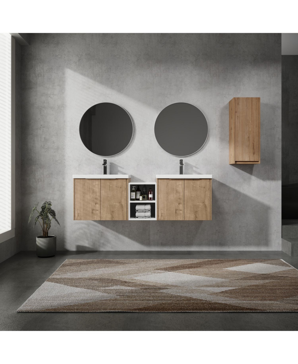 Click here for Streamdale Furniture 60 Wall-Mounted Bathroom Vani... prices