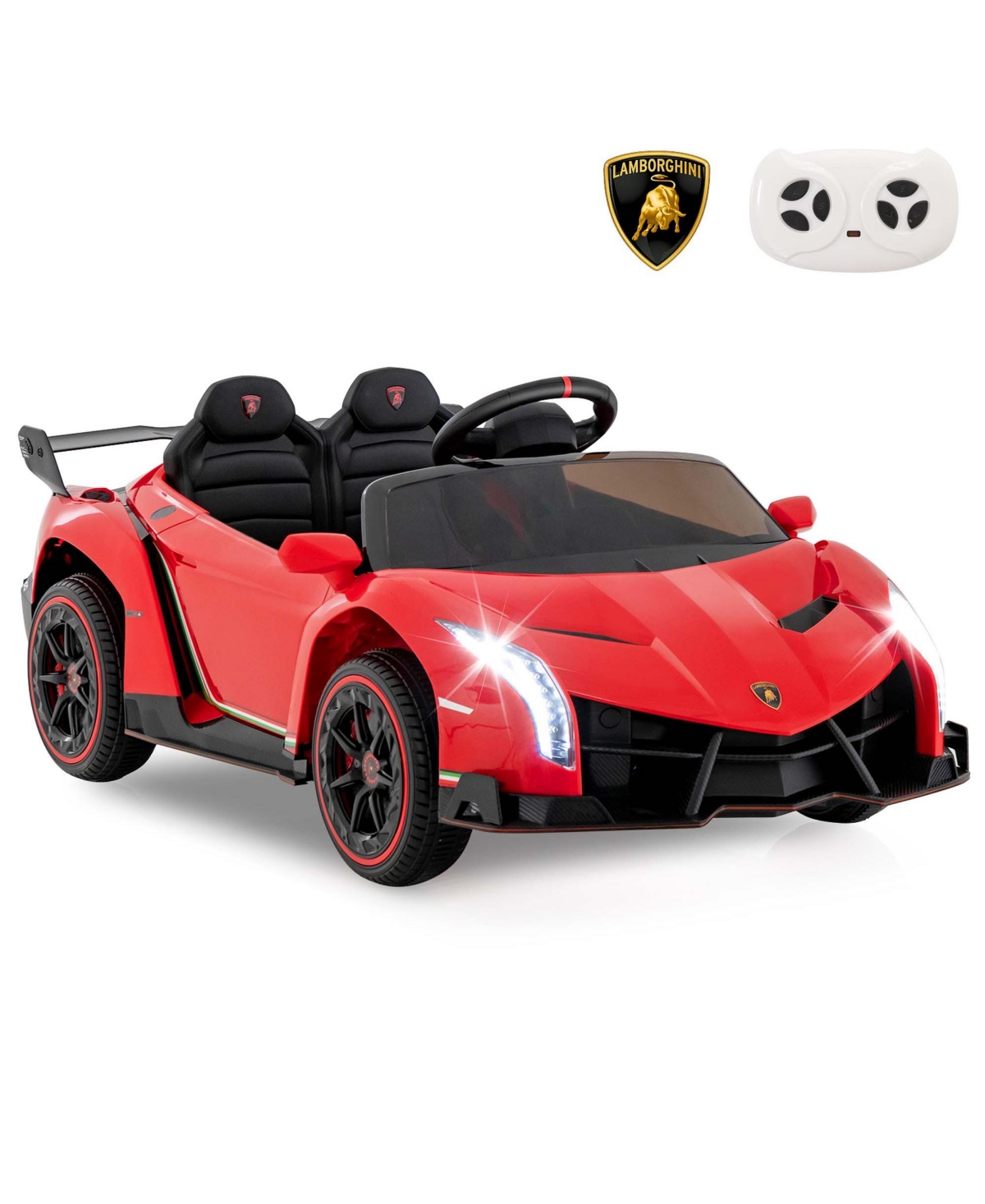 Licensed Lamborghini 4WD Kids Ride-on Sports Car 12V Electric Vehicle with Remote - Red