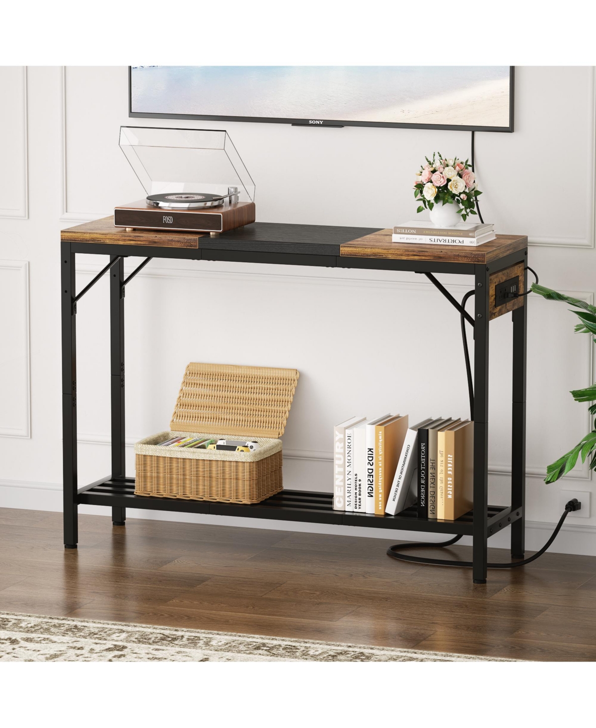 Click here for 40Corner Console Desk with Storage Shelves  Sofa T... prices