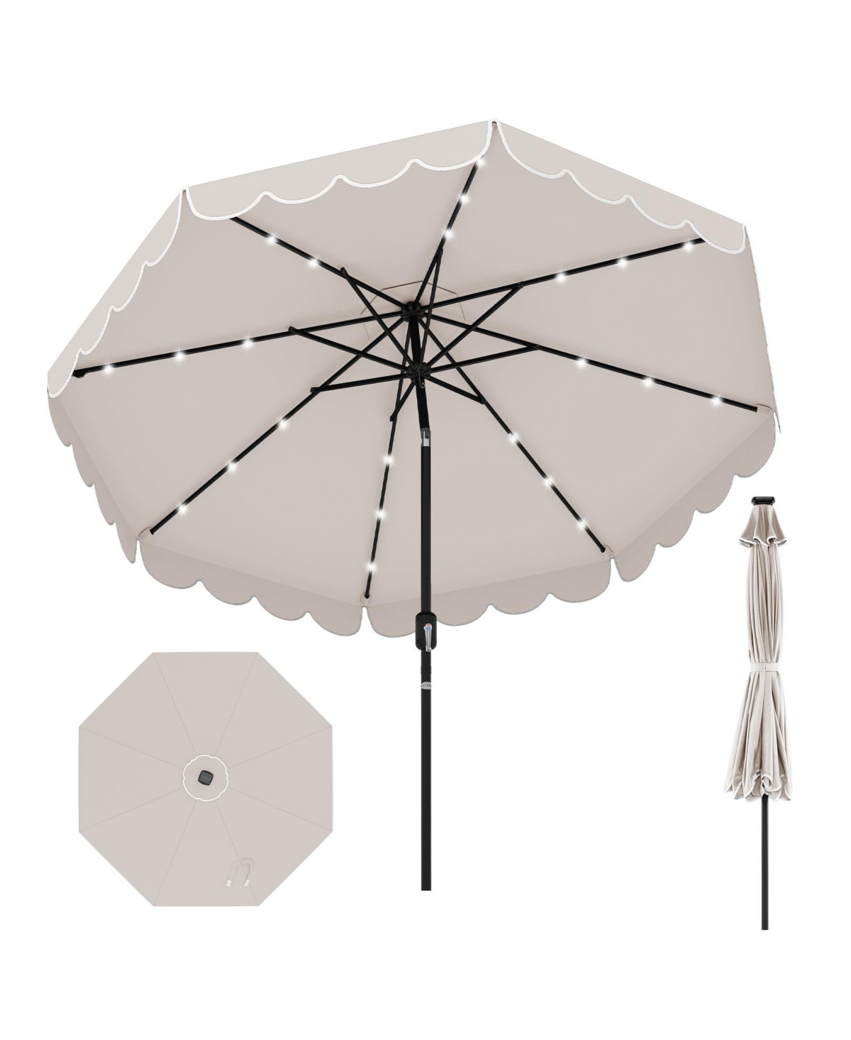 Click here for Gymax 10 Ft Solar Patio Umbrella Outdoor Market Su... prices