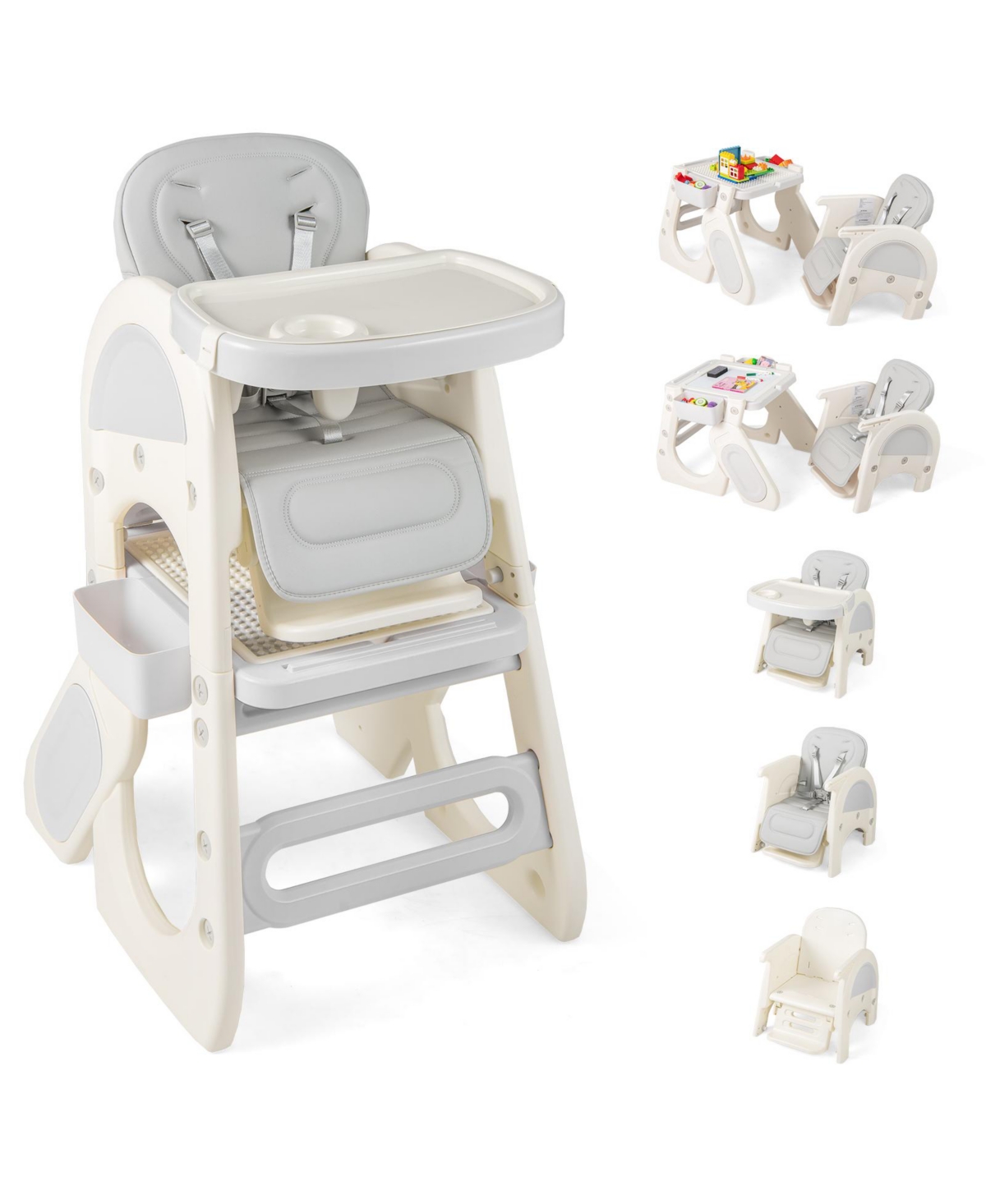 Click here for Gymax Convertible Baby Tall Chair 2-Tier Food Tray... prices