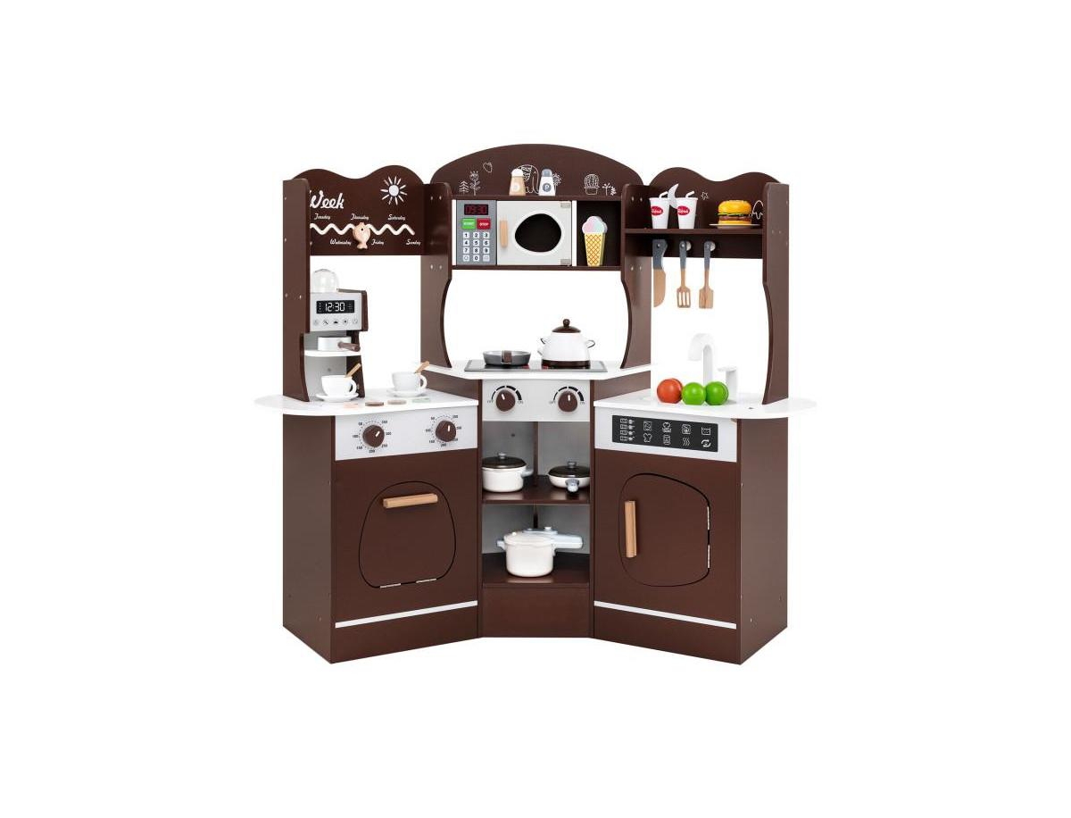 Click here for Corner Wooden Play Kitchen with Utensils and Stora... prices