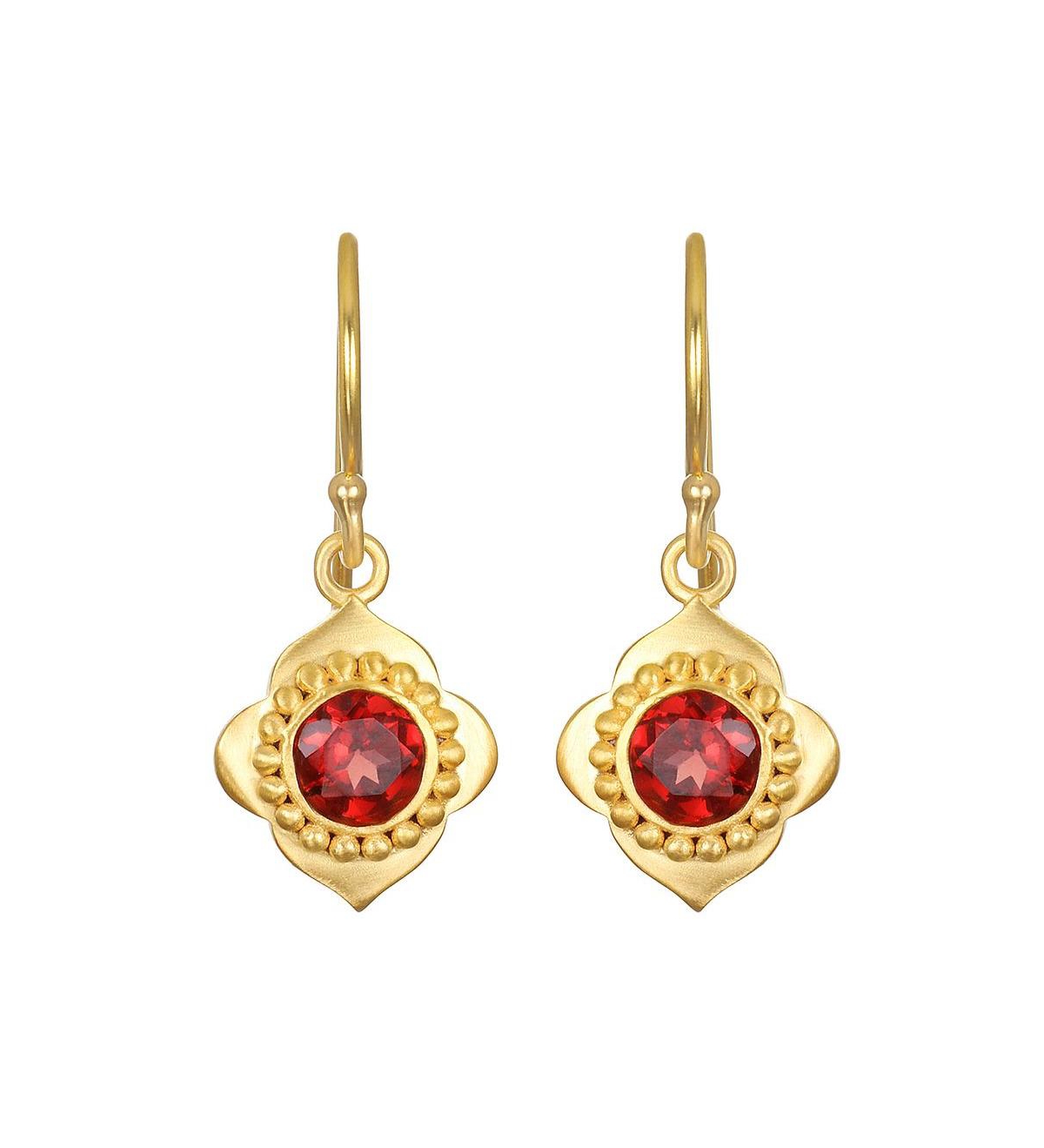Click here for Satya Jewelry Strong Heart Garnet Drop Earrings prices