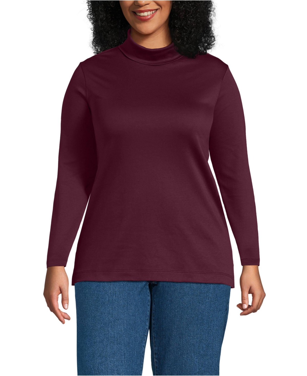 Click here for Lands End Plus Size Supima Cotton Fitted Long Slee... prices