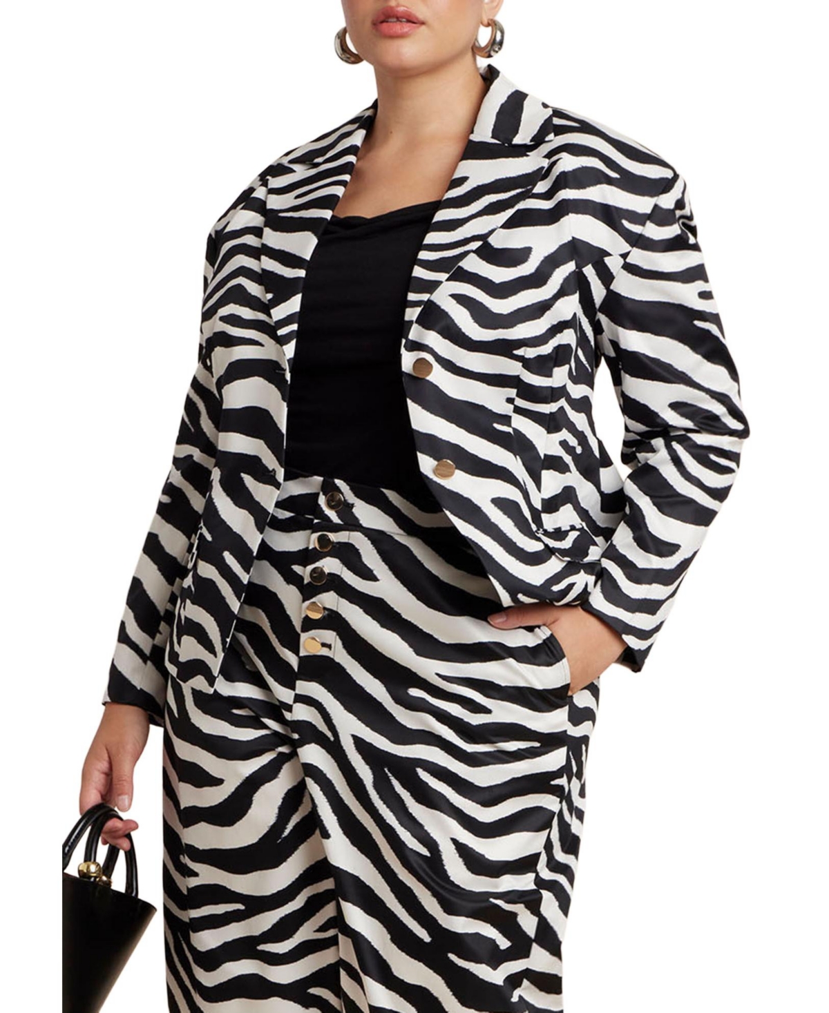 Click here for Eloquii Womens Plus Size Nipped Waist Zebra Print... prices