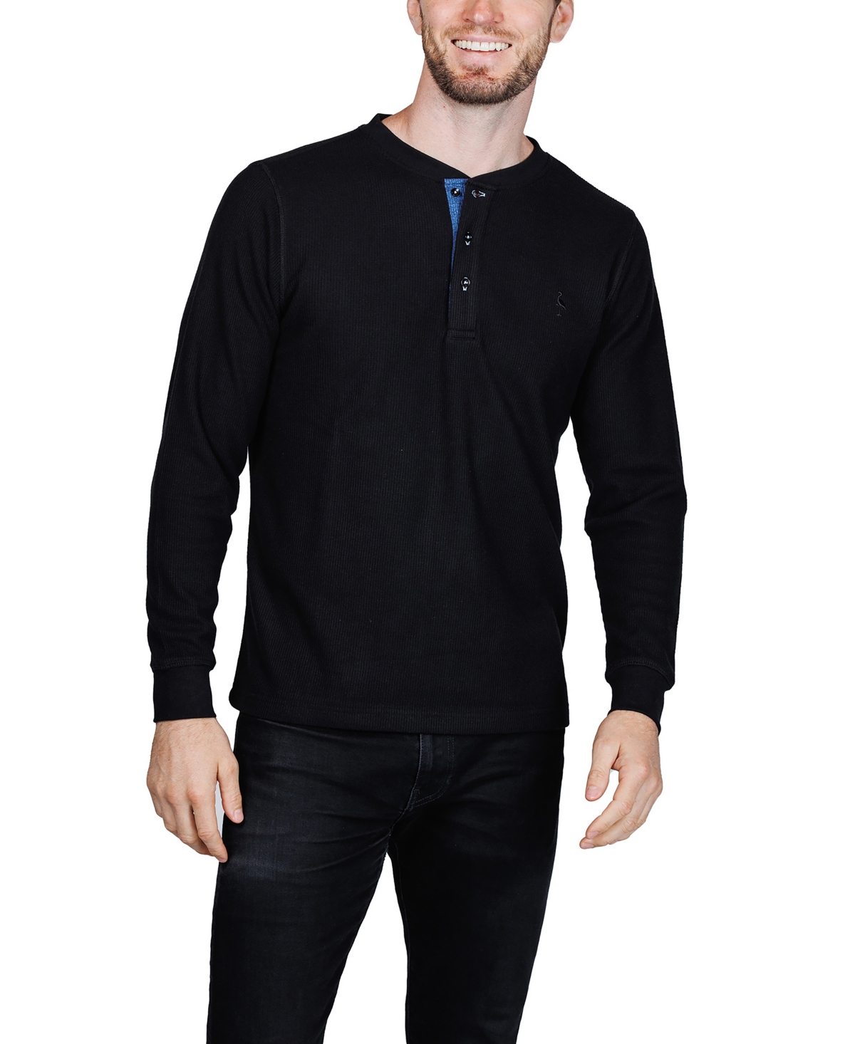 Click here for Tailorbyrd Mens Cozy Knit Henley - Black heather prices