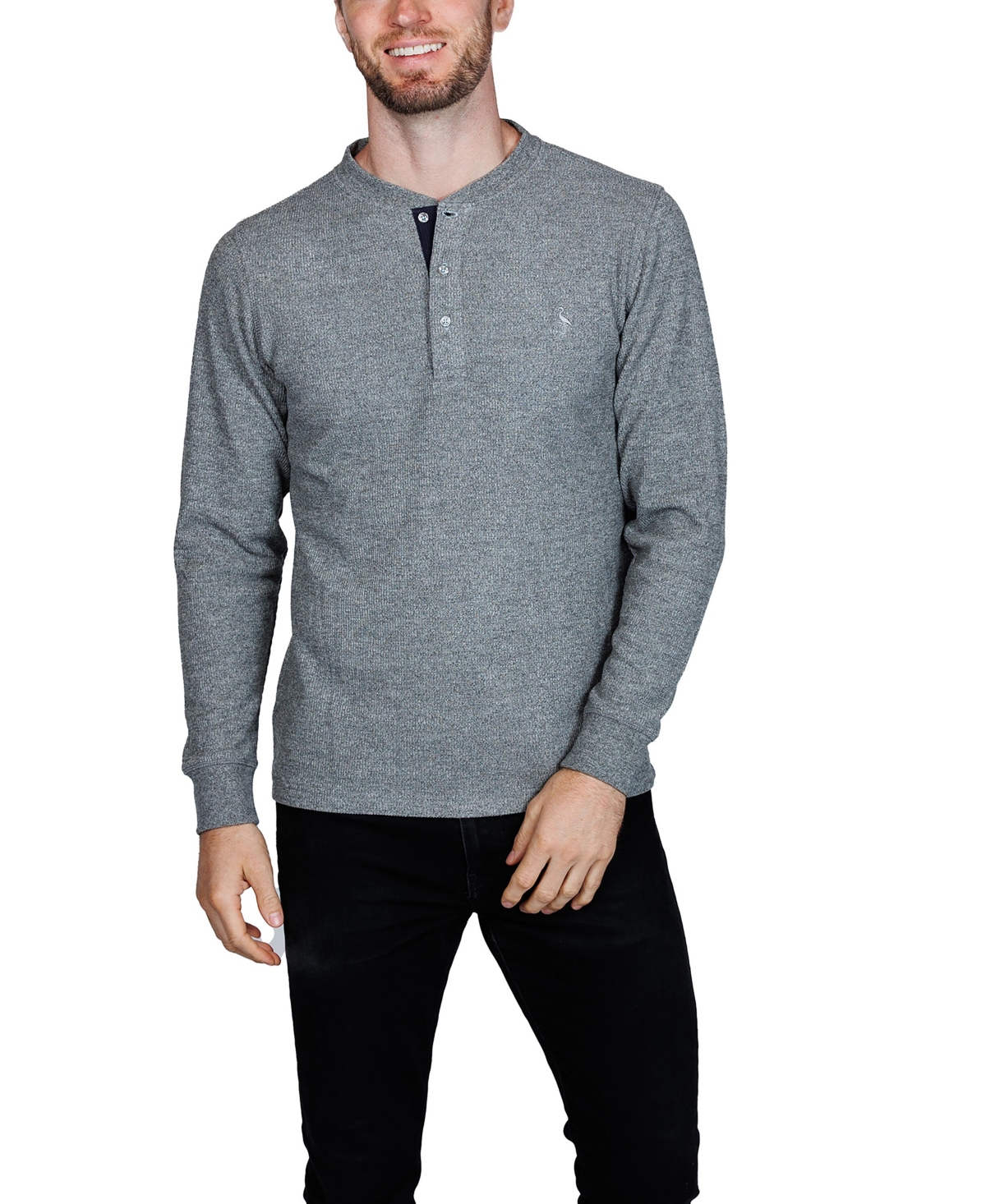 Click here for Tailorbyrd Mens Cozy Knit Henley - Charcoal heathe... prices