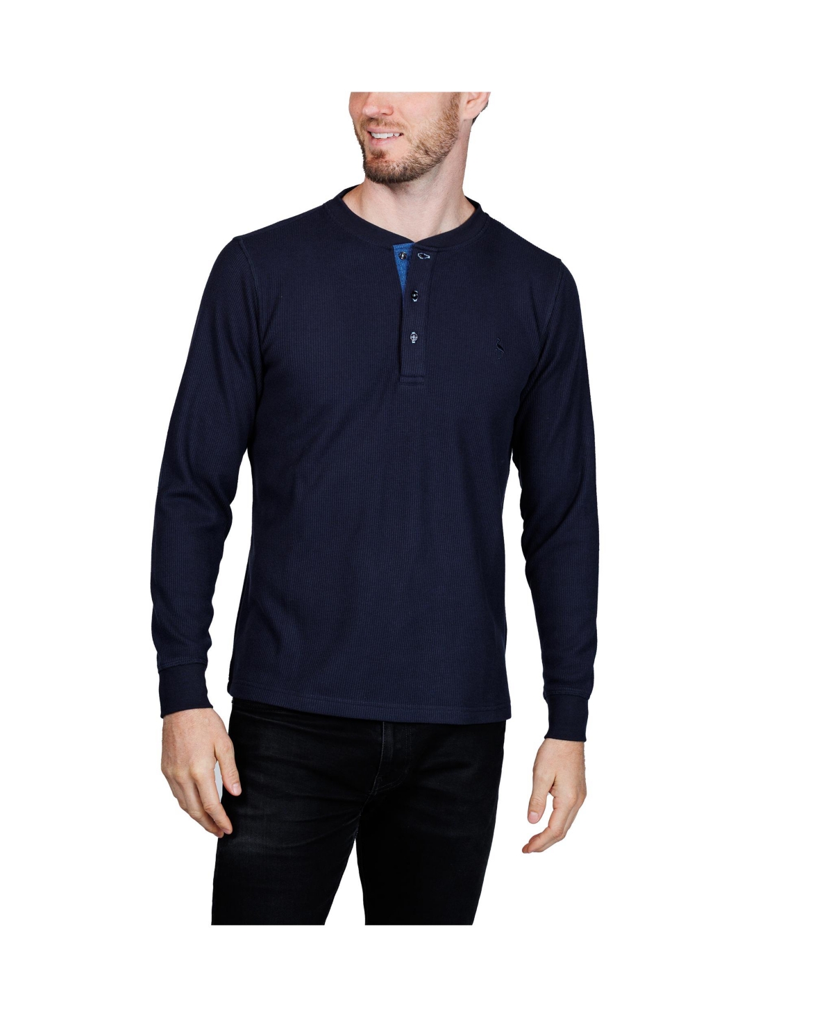 Click here for Tailorbyrd Mens Cozy Knit Henley - Navy heather prices