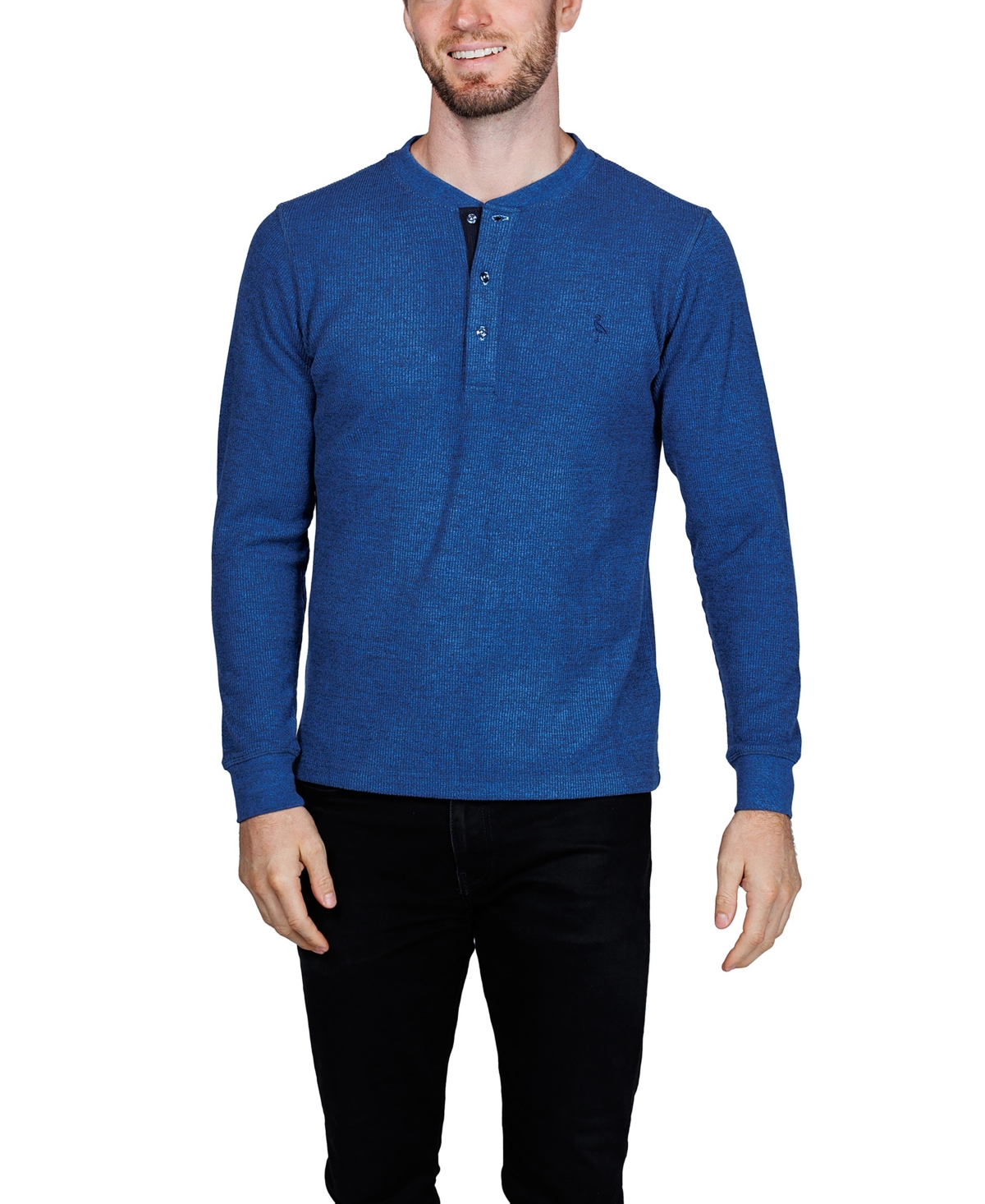 Click here for Tailorbyrd Mens Cozy Knit Henley - Oasis blue heat... prices