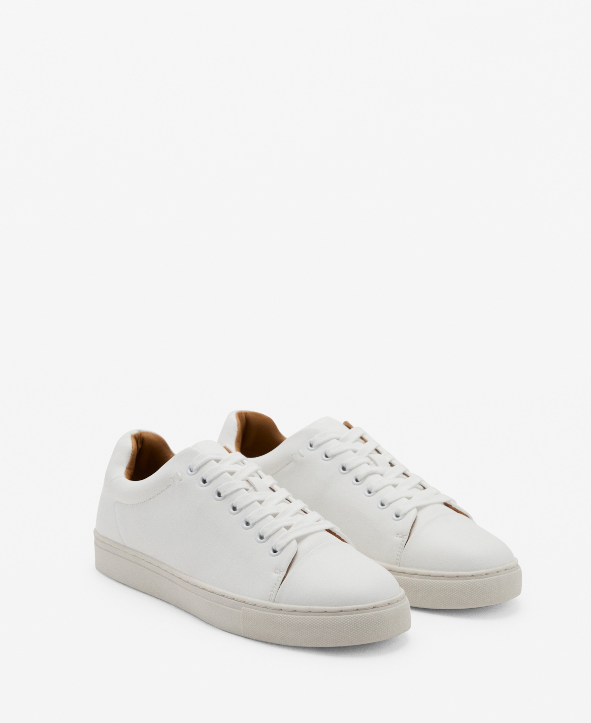 Click here for Mango Mens Lace-Up Panel Sneakers - White prices