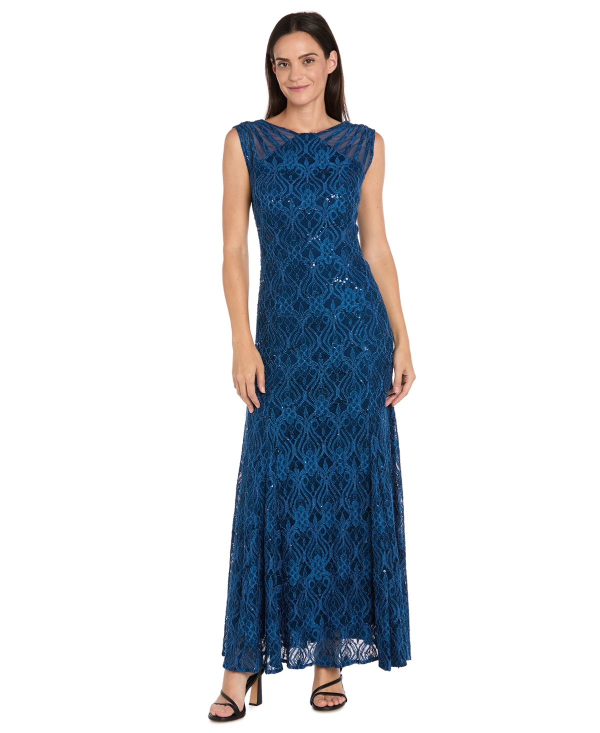 Click here for R & M Richards Womens Long Embellished Illusion-De... prices