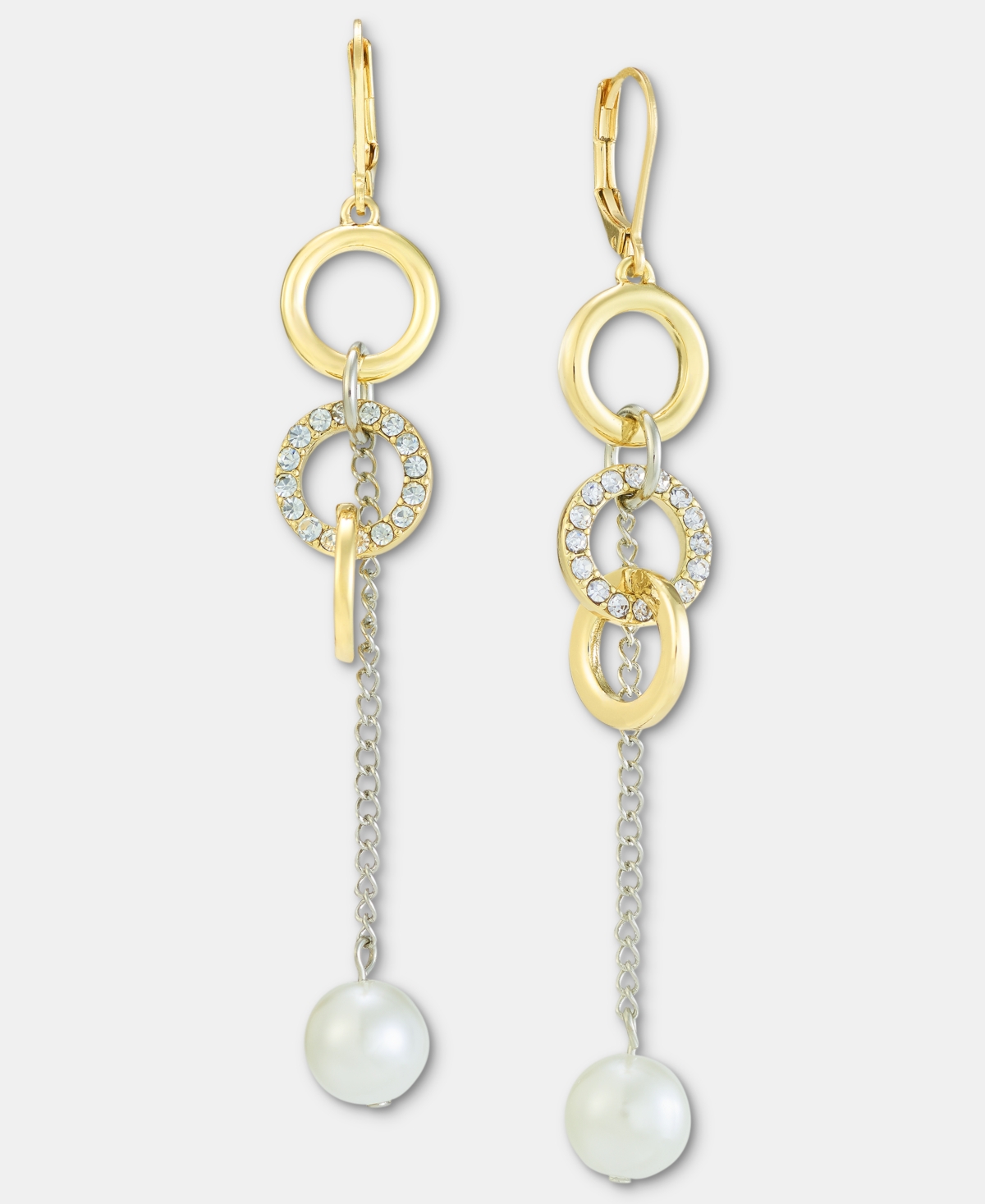 Click here for On 34th Pave Circle & Imitation Pearl Linear Drop... prices