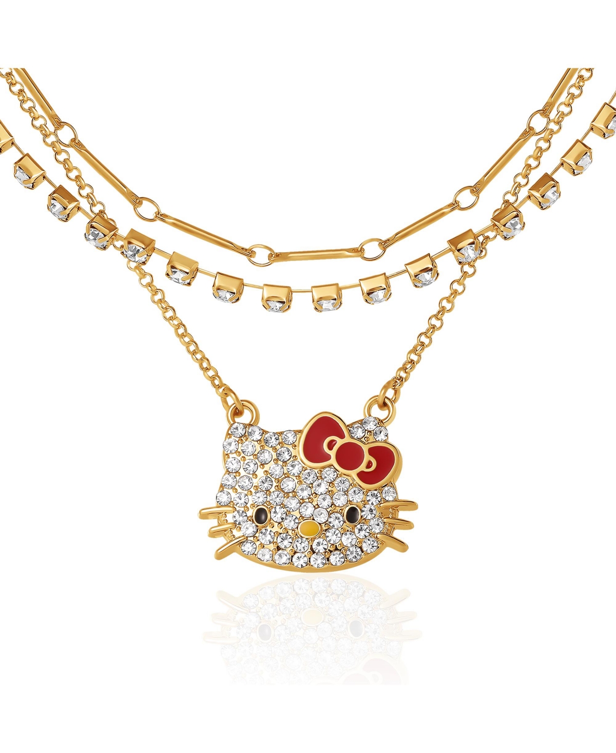 Click here for Hello Kitty Double Chain Necklace with Crystal Emb... prices