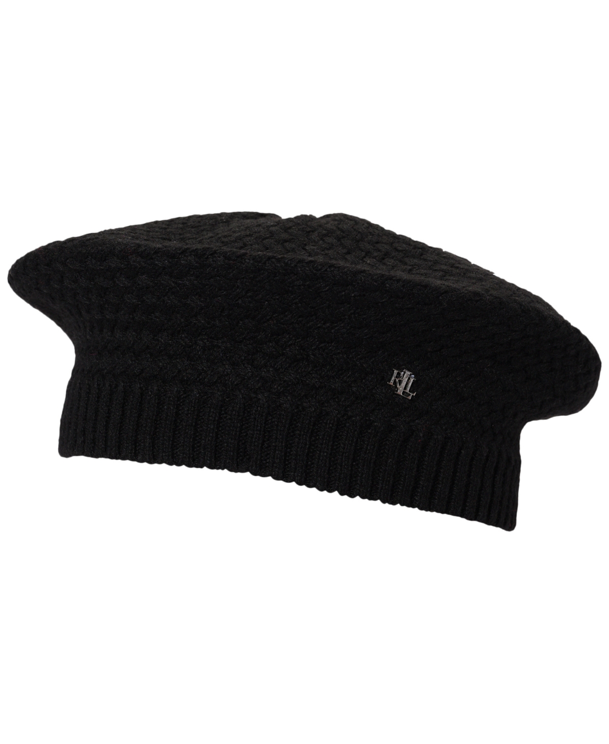 Click here for Lauren Ralph Lauren Basket Knit Beret Hat - Black prices
