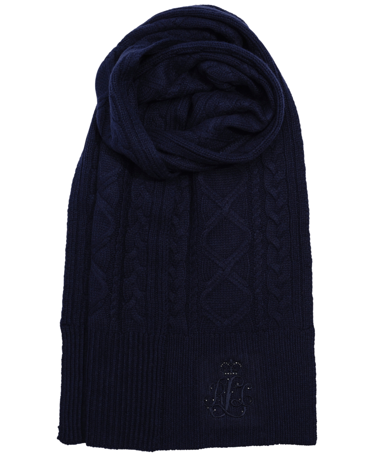 Click here for Lauren Ralph Lauren Direct Cable Scarf - Navy prices