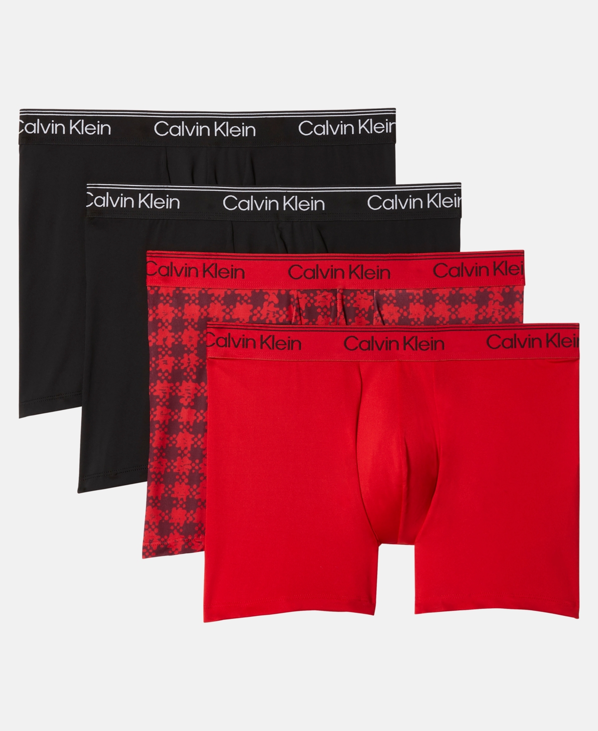Calvin Klein Mens 4-Piece Micro Stretch Boxer Brief Set - Black Bodies/Black/Sleet Adrenaline Rush