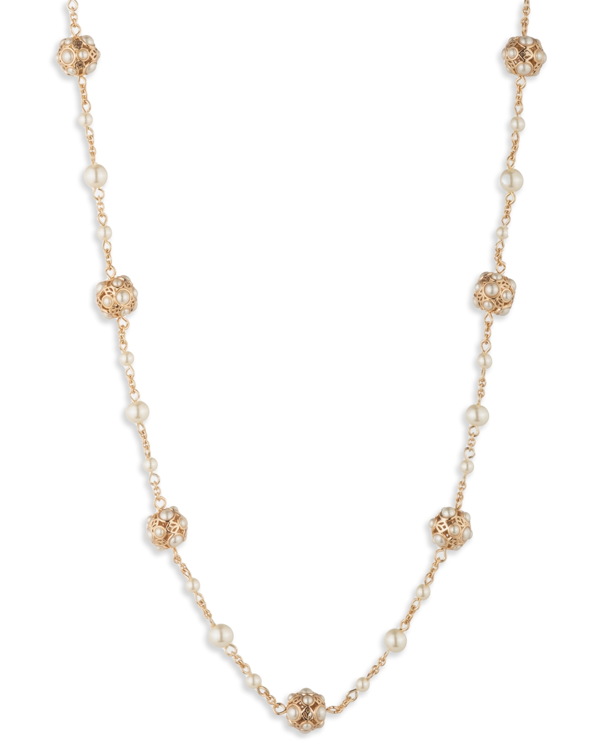 Click here for Marchesa Imitation Pearl Collar Necklace - Gold prices
