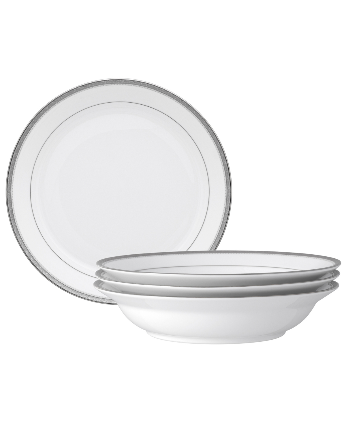 Click here for Noritake Charlotta Platinum 4-Pc. Rim Dinner Bowl... prices