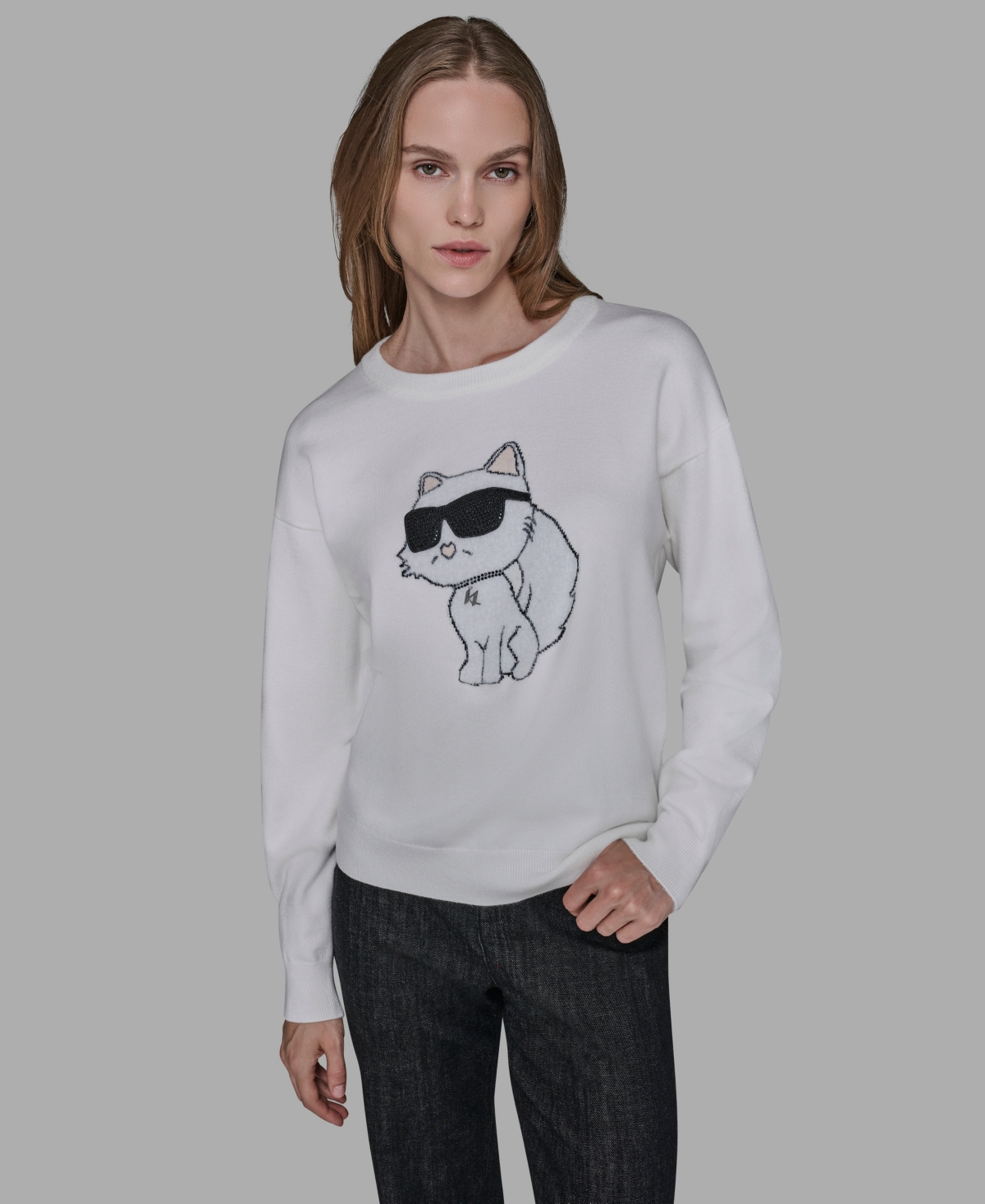 Click here for Karl Lagerfeld Paris Womens Cool Choupette Crewnec... prices
