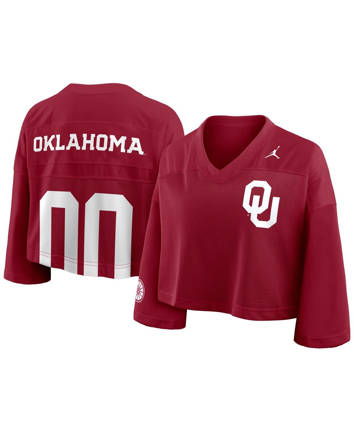 Click here for Jordan WomensCrimson Oklahoma Sooners Cropped Mesh... prices