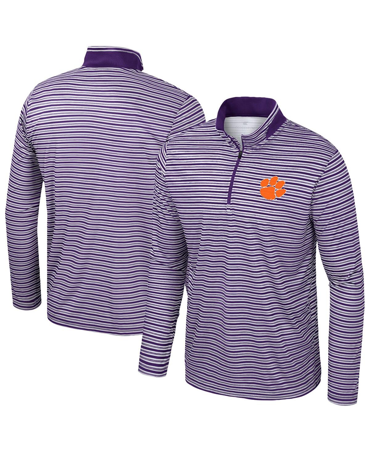 Click here for Colosseum MensPurple Clemson Tigers Striped Quarte... prices