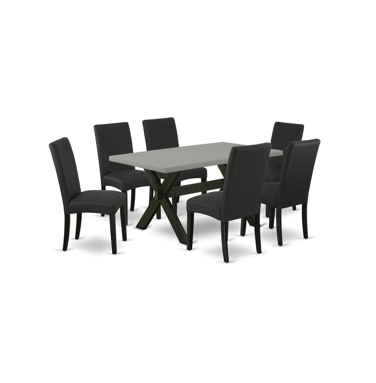 Click here for East West Furniture 7-Piece Modern Dining Set - 6... prices
