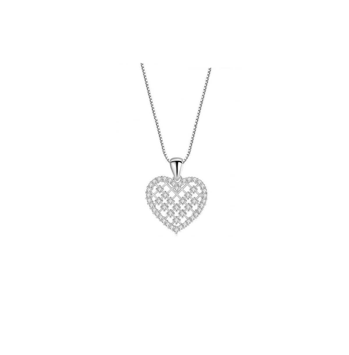 Click here for Crystal Heart Necklace for Women - Silver prices