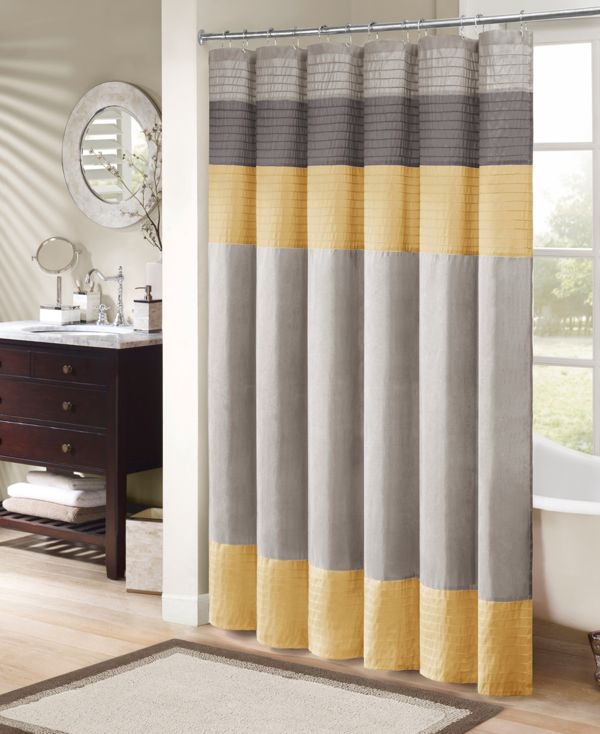 Click here for Madison Park Amherst Faux Silk Shower Curtain  72... prices