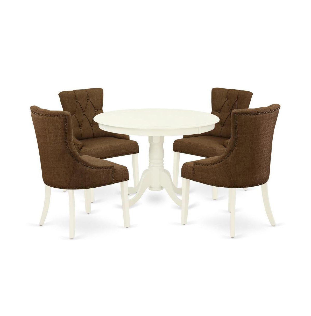Click here for East West Furniture Dining Room Set Linen White -... prices