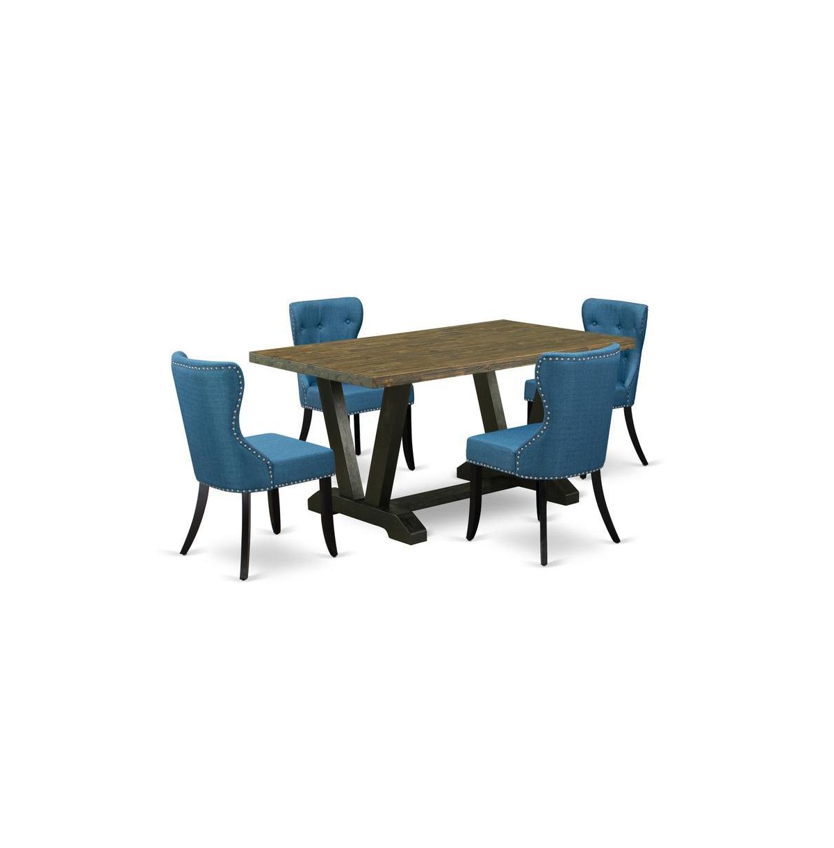 Click here for East West Furniture 5-Pc Dining Room Set- 4 Dining... prices