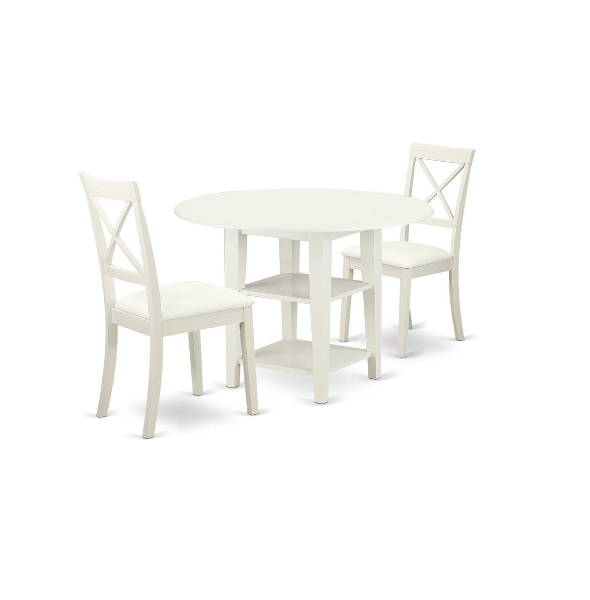 Click here for East West Furniture Dining Room Set Linen White -... prices