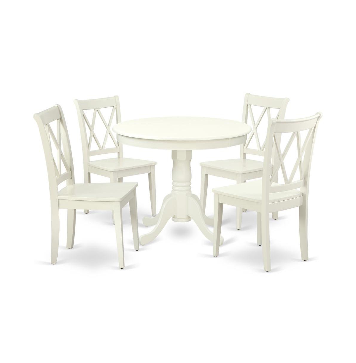 Click here for East West Furniture Dining Room Set Linen White -... prices