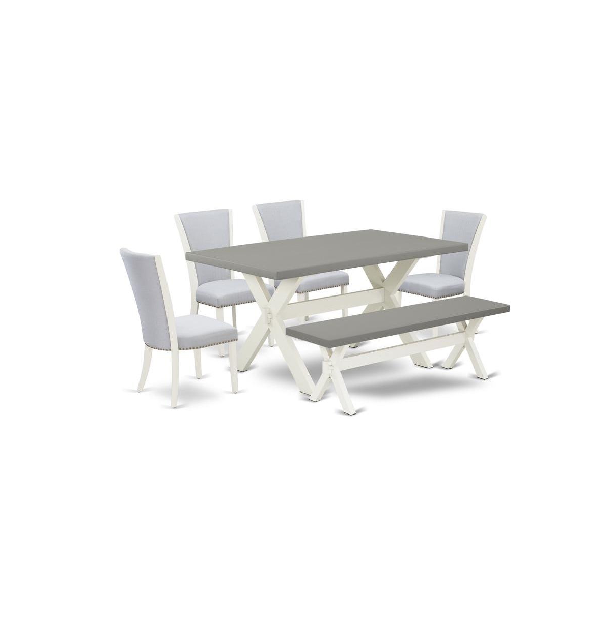 Click here for East West Furniture 6 Piece Dining Table Set - 4 G... prices