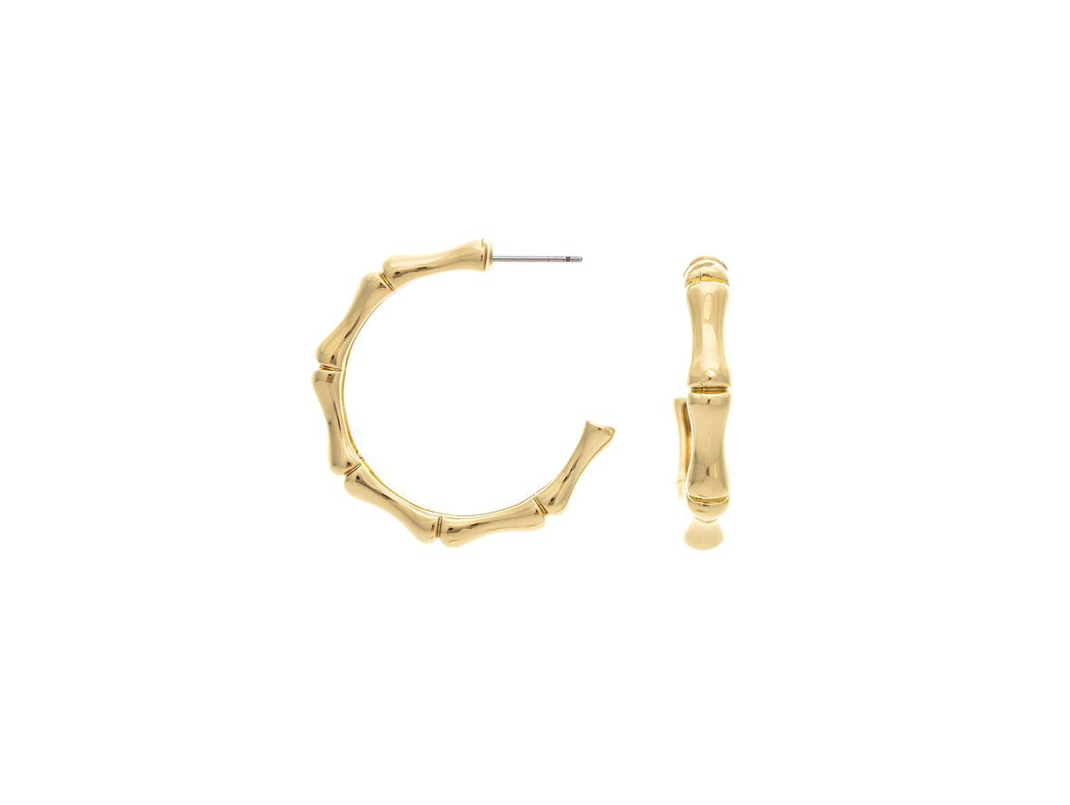 Click here for Rivka Friedman 18K Gold-Plated Bamboo Motif Hoop E... prices
