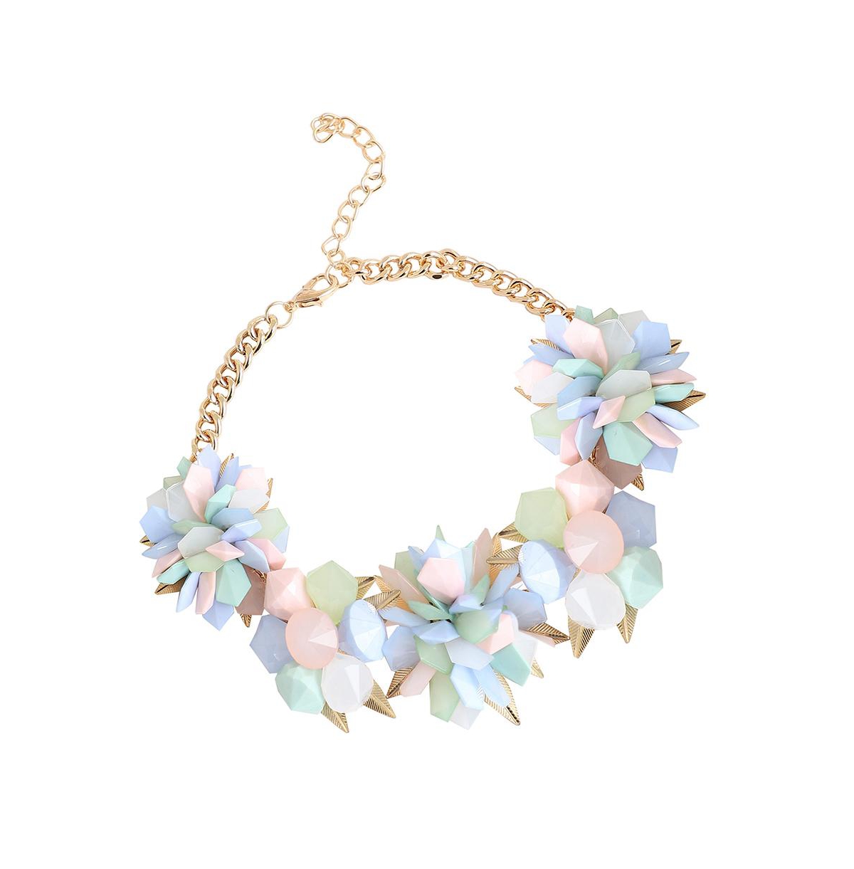 Click here for Sohi Womens Gold Cluster Stone Statement Necklace... prices