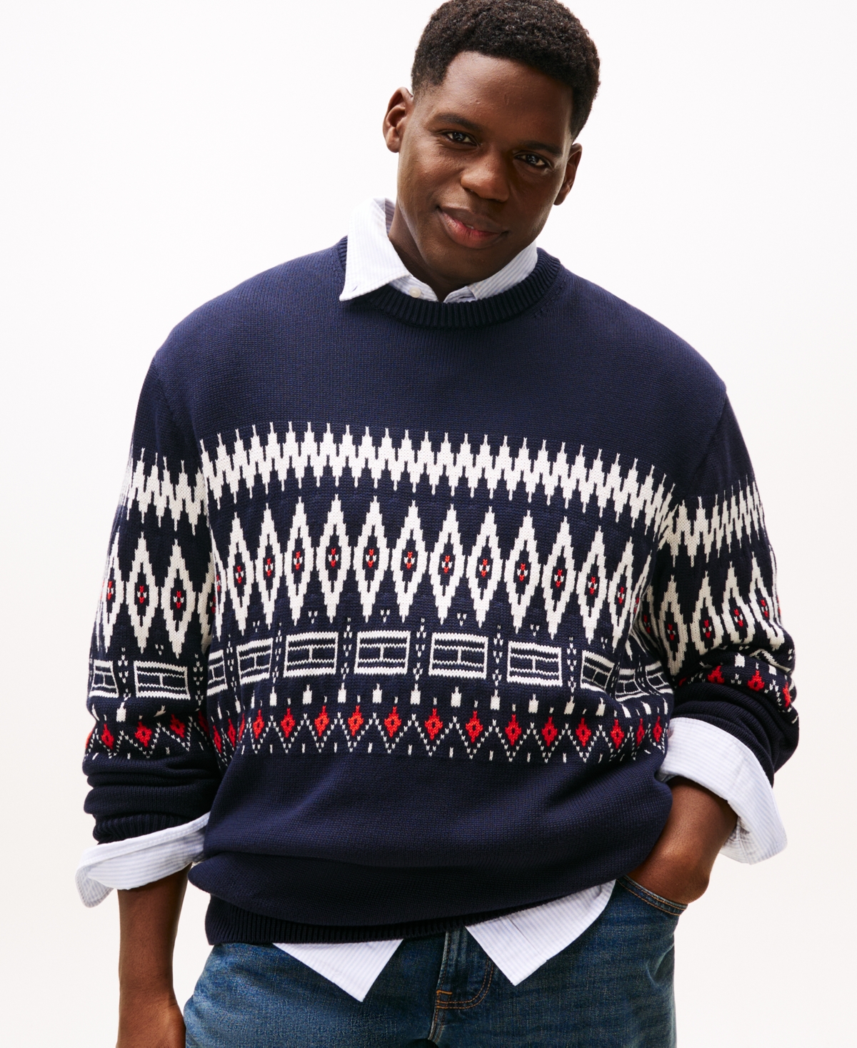 Click here for Tommy Hilfiger Mens Big and Tall Fair Isle Crewnec... prices